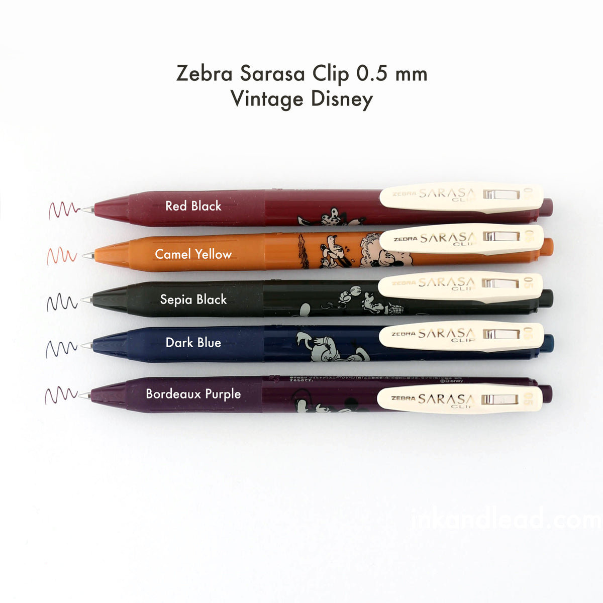 Zebra Sarasa Limited Edition Disney Gel Pens, 0.5 mm, Vintage Colors ...