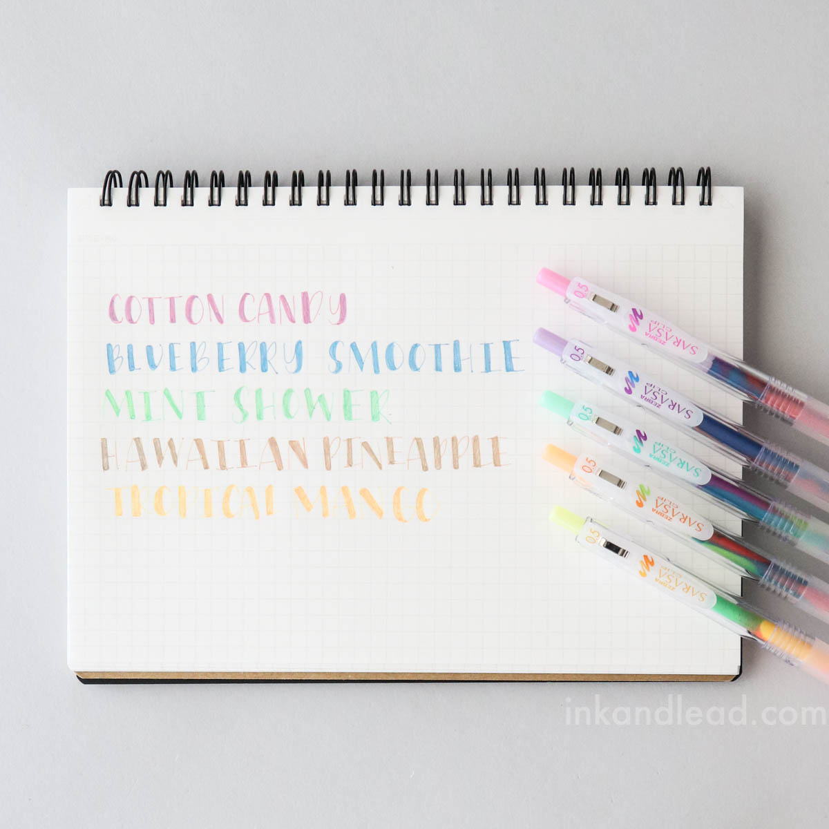 Zebra Sarasa Clip Gel Pens 0.5 mm - Marble (5 color set) – Ink & Lead