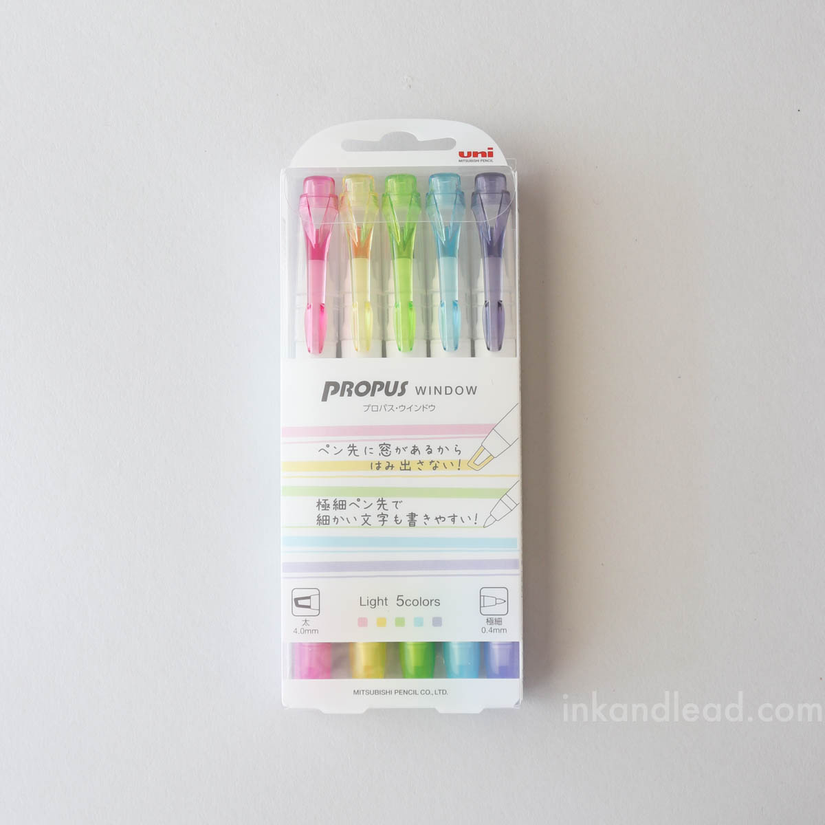 Uni Propus Window Double-Sided Highlighters - Light Color (set of 5 ...